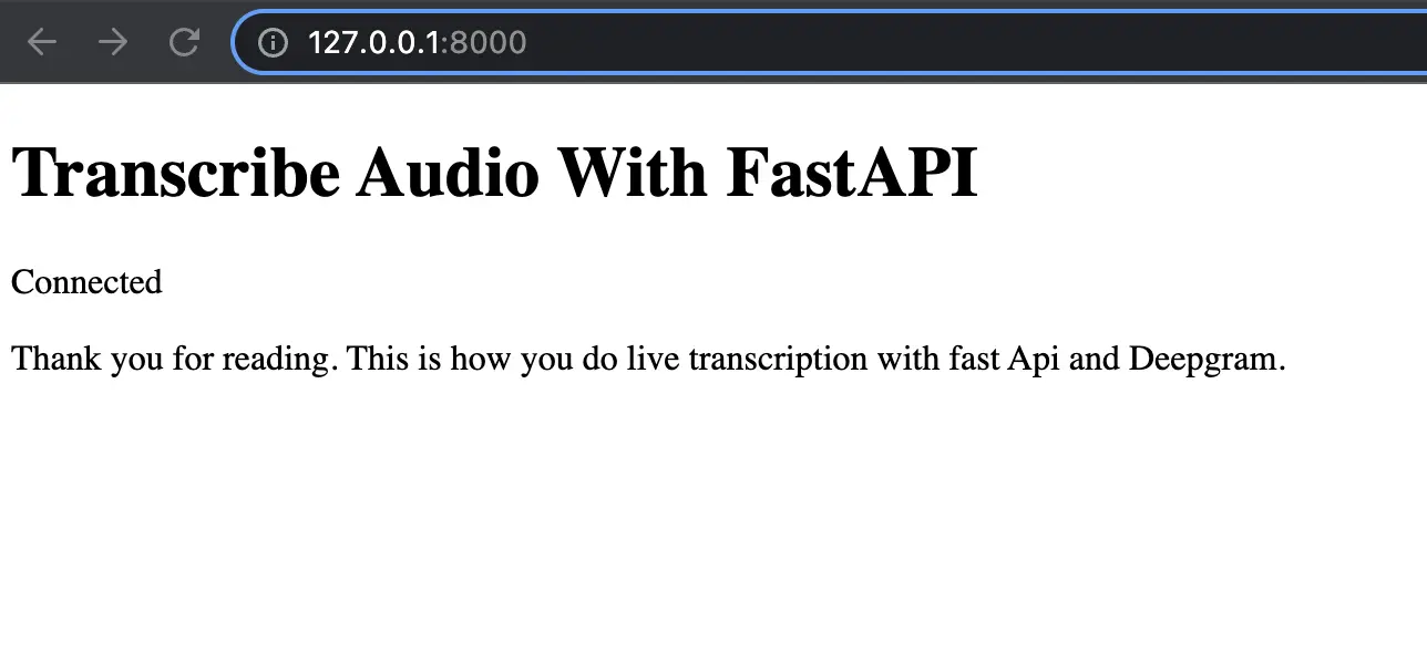 Live Transcription With Python and FastAPI - Deepgram Blog ⚡️ | Deepgram