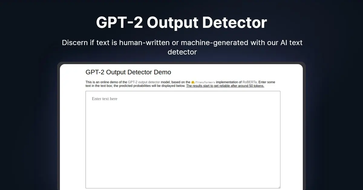 Gpt 2 Output Detector Ai Tool Detects Ai Generated Text Deepgram